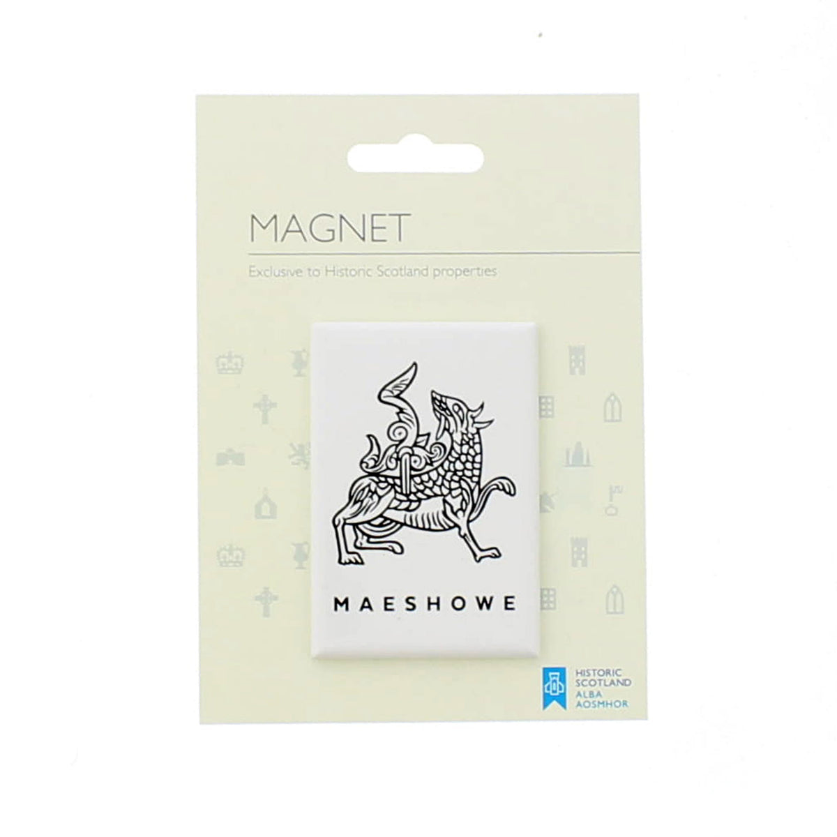 Maeshowe Dragon White Magnet — Historic Scotland Shop