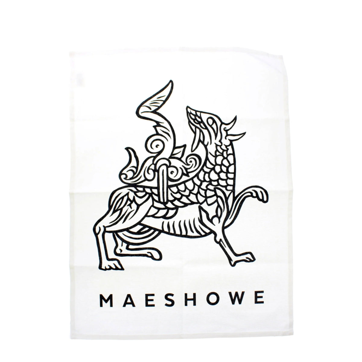 Maeshowe Dragon White T-Towel — Historic Scotland Shop